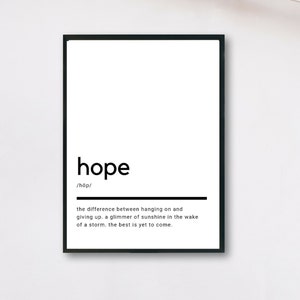 Hope Definition, Printable Wall Art, Hope Print, Hope Printable, Hope ...
