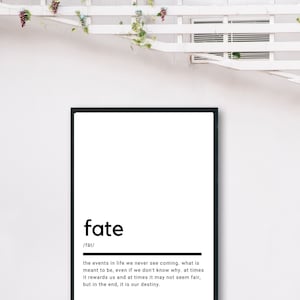 Fate Definition, Printable Wall Art, Fate Poster, Fate Quote, Fate ...