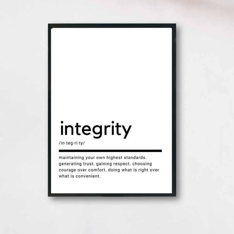Integrity Poster - Etsy