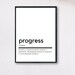 Progress Definition Printable Wall Art Progress Poster | Etsy