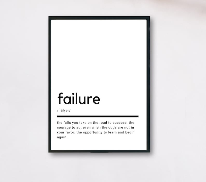 Failure Definition, Printable Wall Art, Failure Print, Failure Poster ...