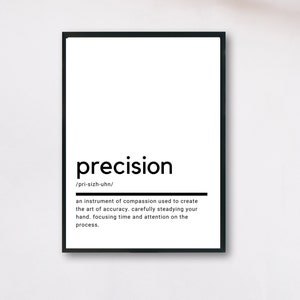 Precision Definition, Printable Wall Art, Precision Poster, Precision ...