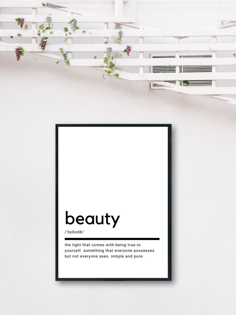 Beauty Definition, Printable Wall Art, Beauty Poster, Beauty Quote ...