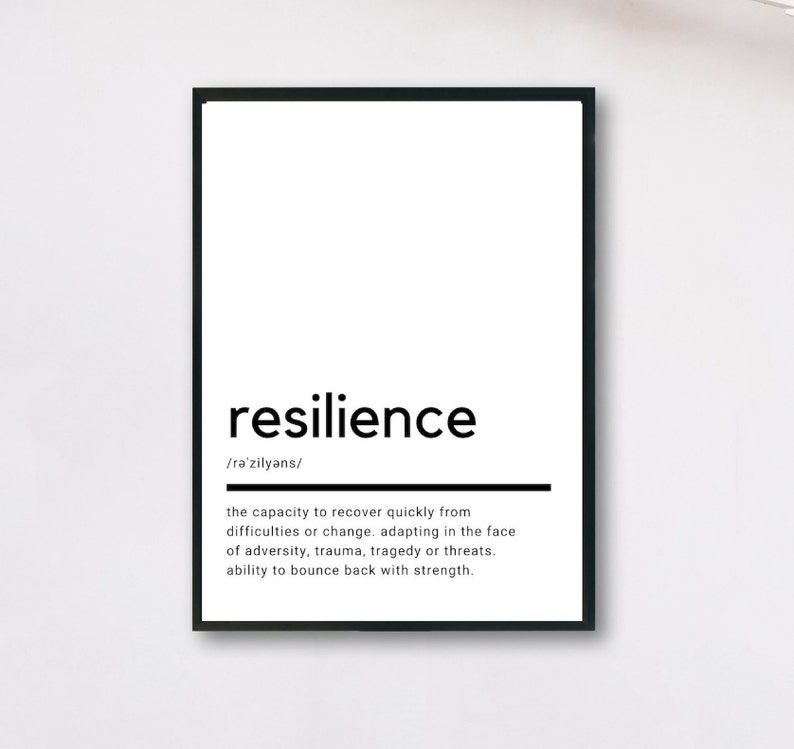 Resilience Definition, Printable Wall Art, Resilience Print, Resilience ...