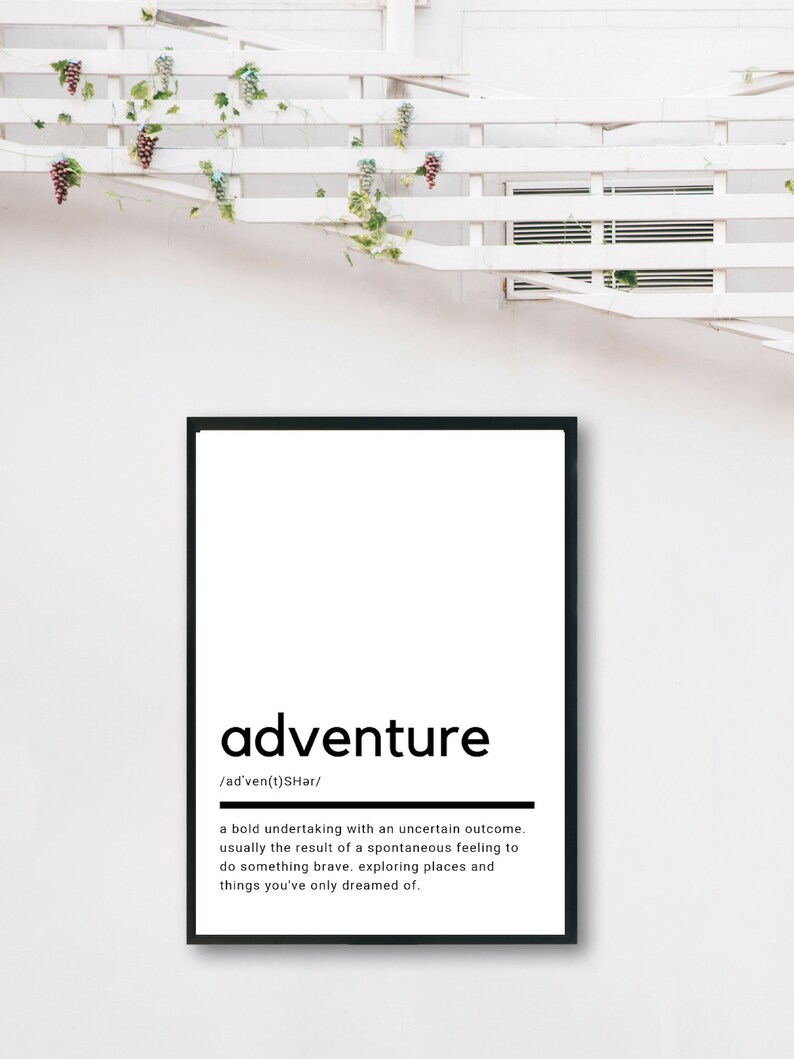 Adventure Definition Printable Wall Art Adventure Print - Etsy
