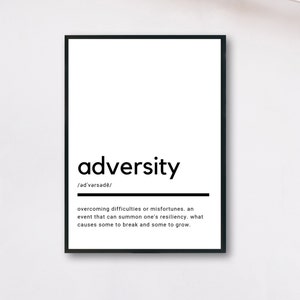 Adversity Definition, Printable Wall Art, Adversity Print, Adversity ...