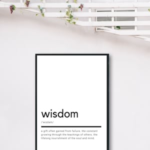 Wisdom Definition, Printable Wall Art, Wisdom Poster, Wisdom Quote ...