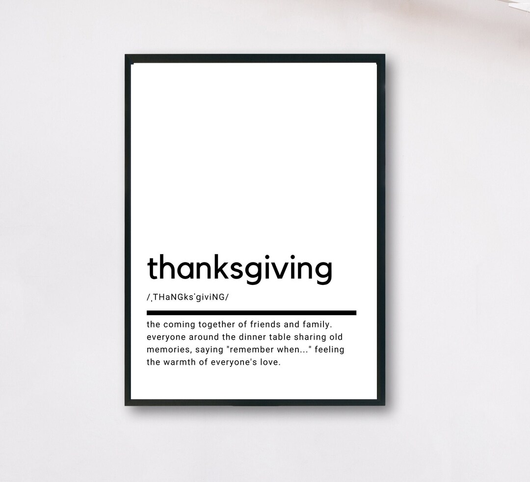 Thanksgiving Definition, Printable Wall Art, Thanksgiving Poster ...