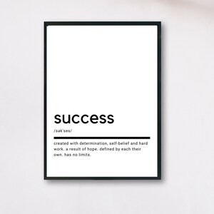 Success Definition, Printable Wall Art, Success Poster, Success Quote ...