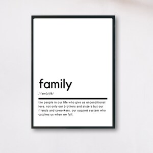 Family Definition, Printable Wall Art, Family Poster, Family Quote ...