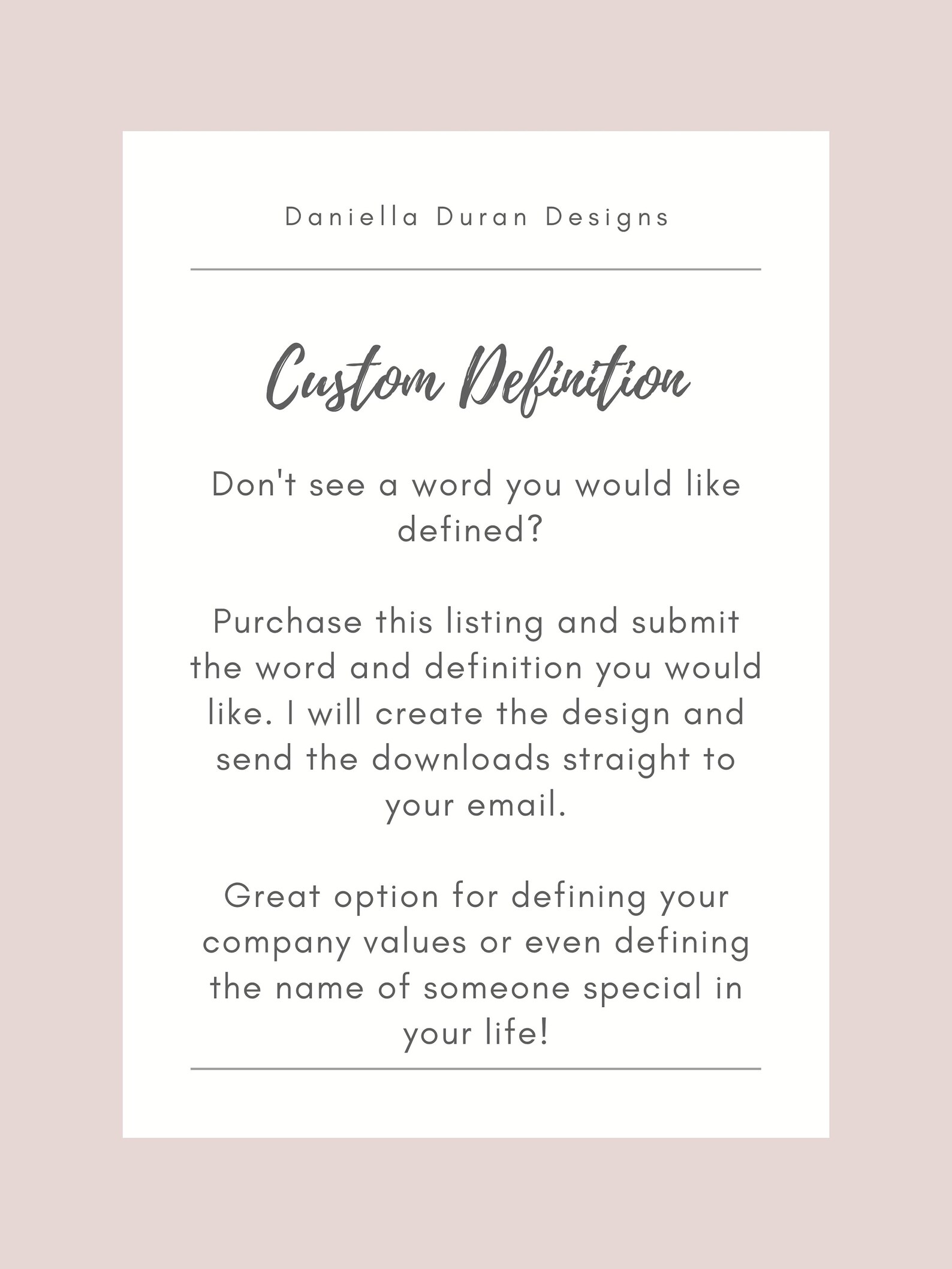 Customized Word & Definition, Printable Wall Art, Poster, Quote ...