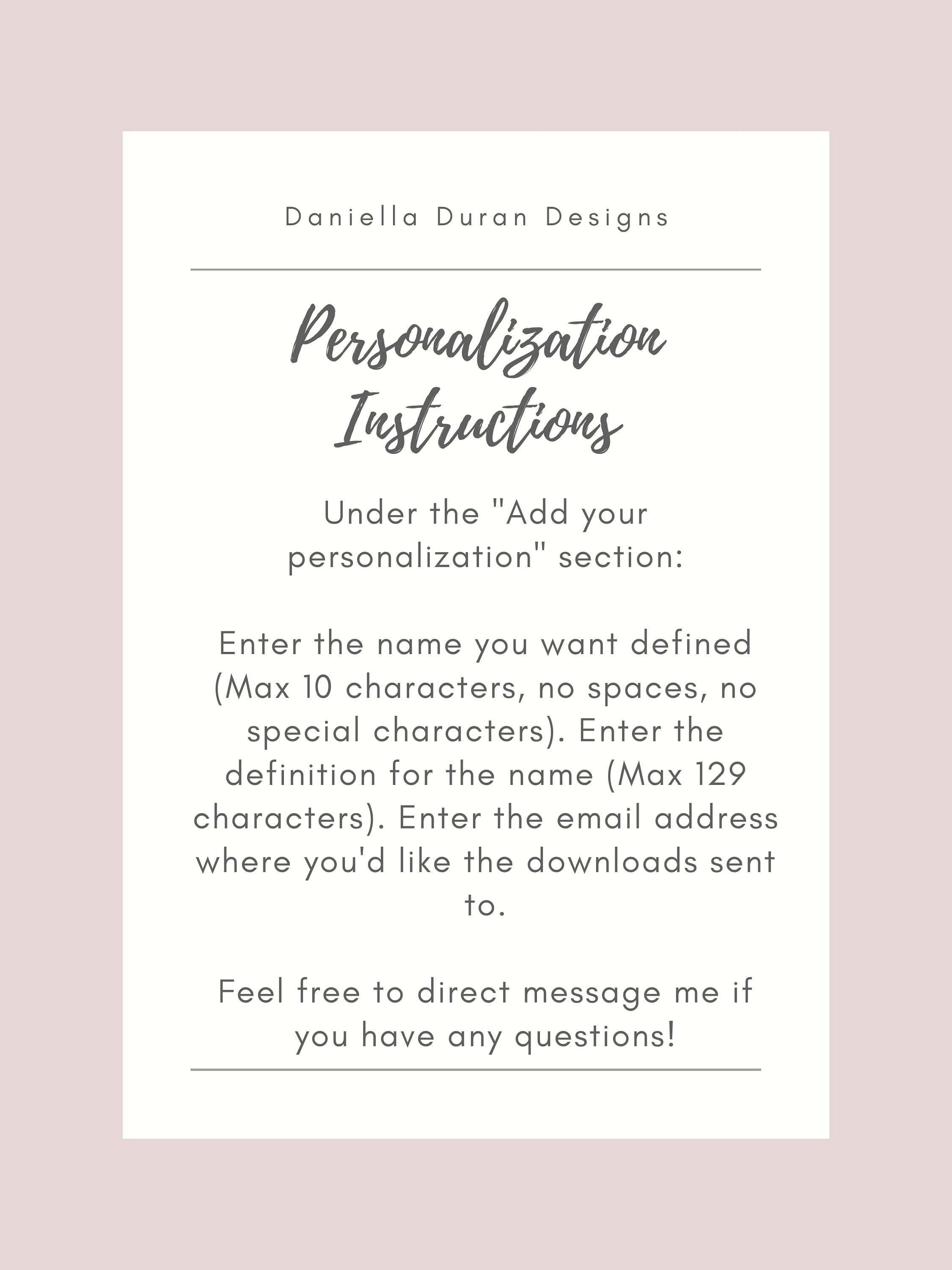 Customized Name & Definition Printable Wall Art Poster - Etsy
