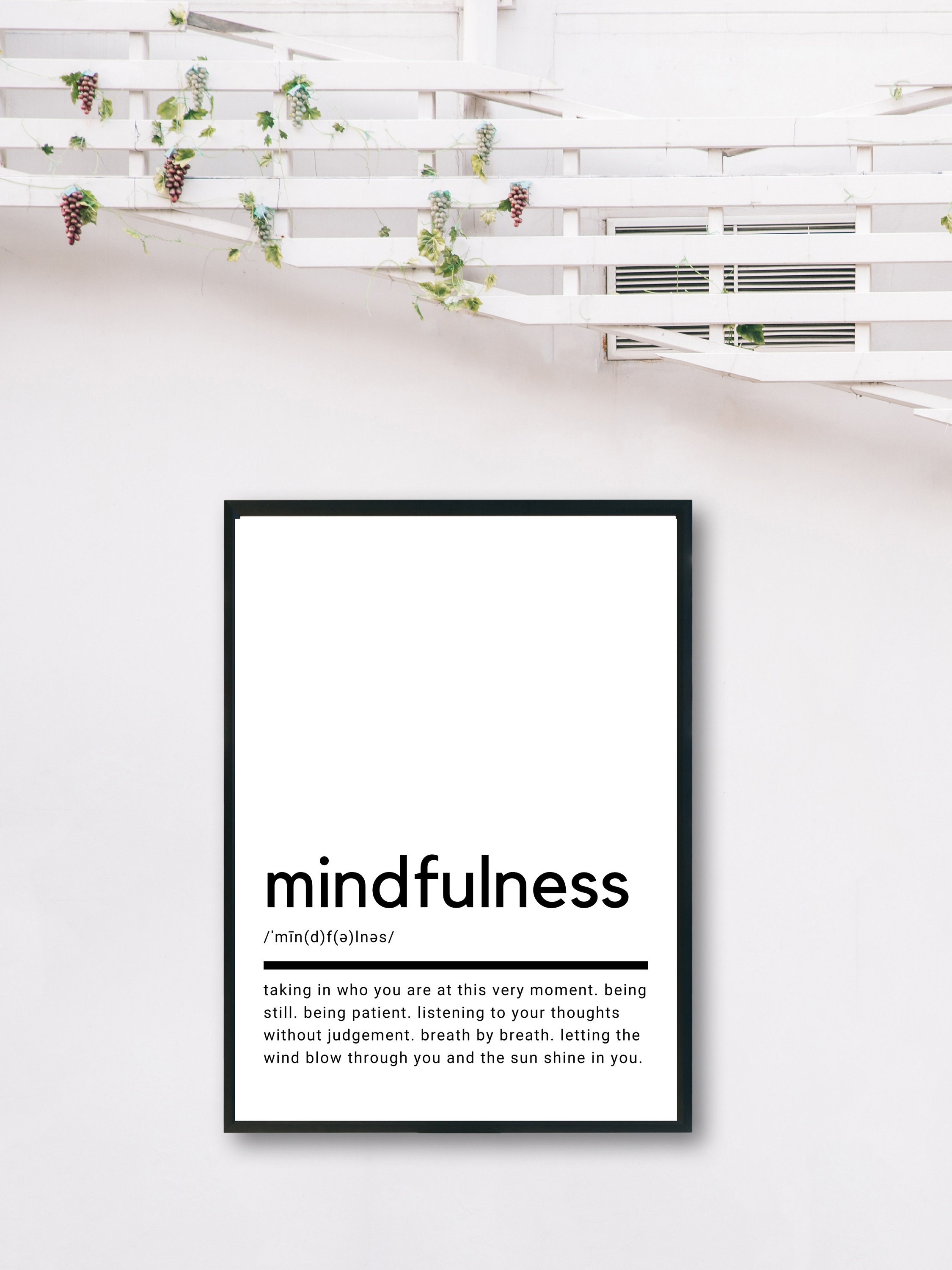Mindfulness Definition, Printable Wall Art, Mindfulness Poster ...