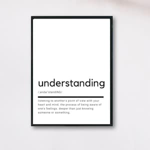 Understanding Definition, Printable Wall Art, Understanding Poster ...
