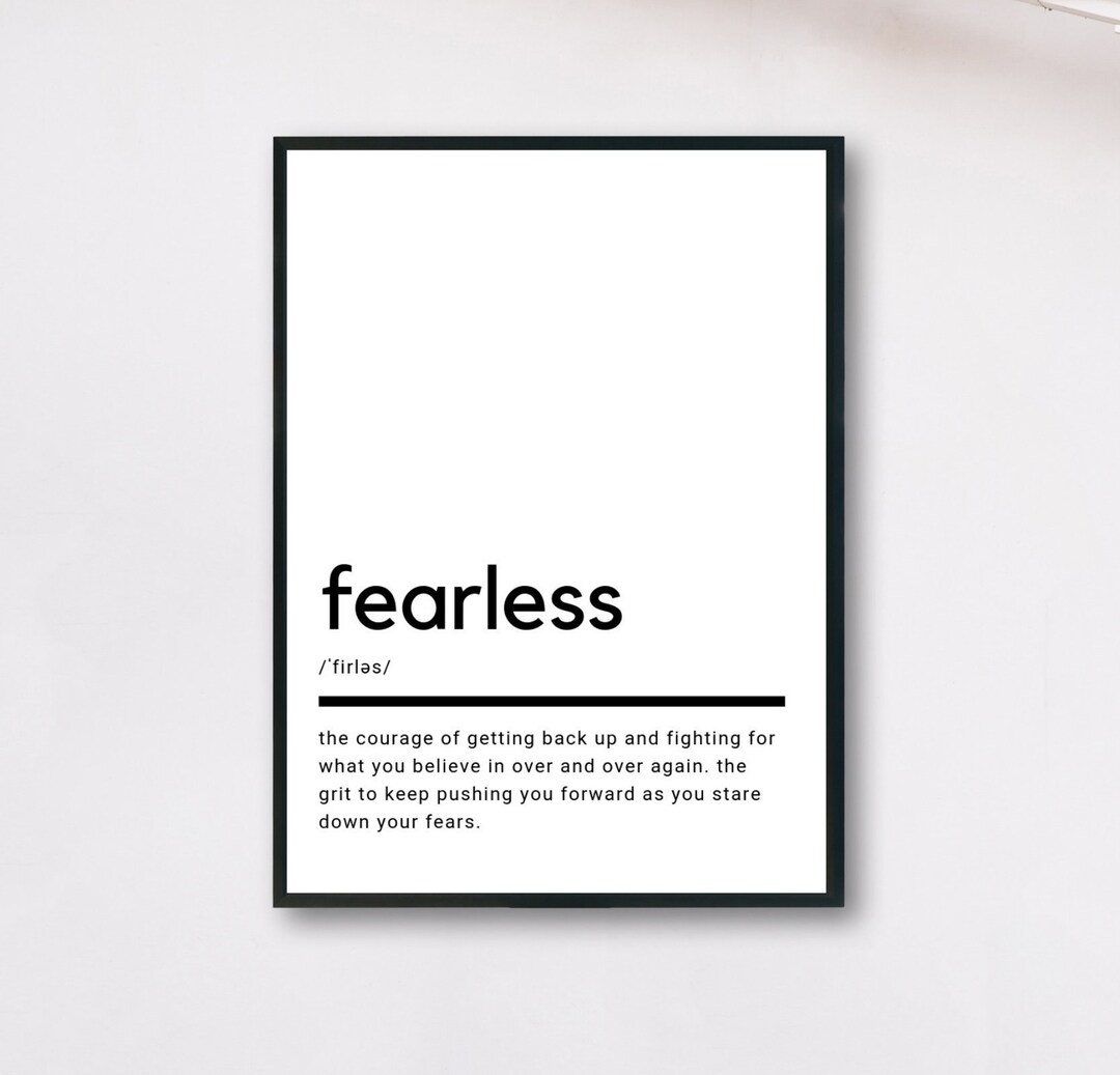 Fearless Definition, Printable Wall Art, Fearless Print, Fearless ...