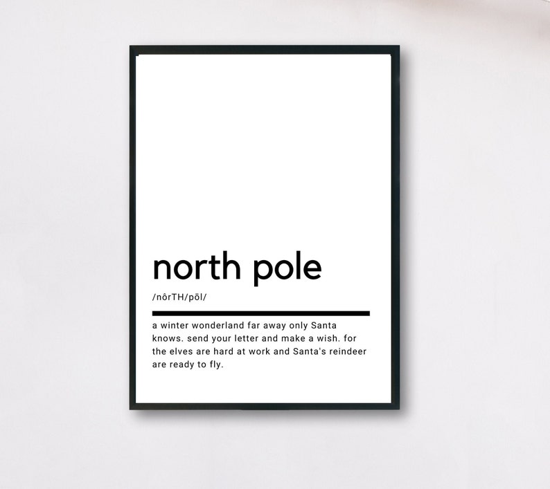 North Pole Definition Printable Wall Art North Pole Poster - Etsy