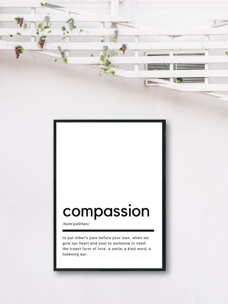 Compassion Definition, Printable Wall Art, Compassion Poster ...