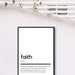 Faith Definition, Printable Wall Art, Faith Print, Faith Quote, Faith ...
