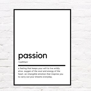 Printable Wall Art Set of 3 | Love, Beauty and Passion Definitions - Etsy