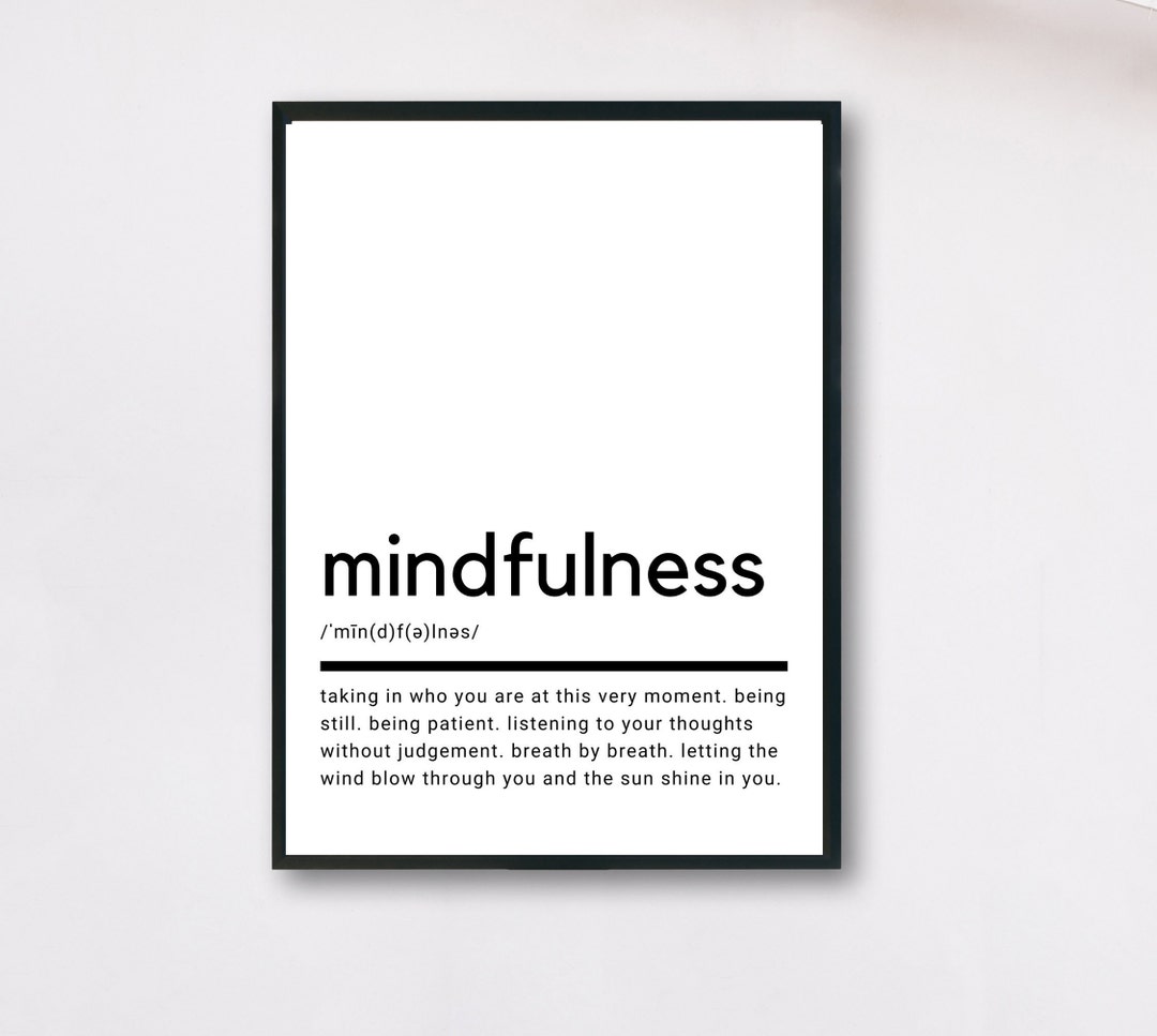 Mindfulness Definition, Printable Wall Art, Mindfulness Poster ...