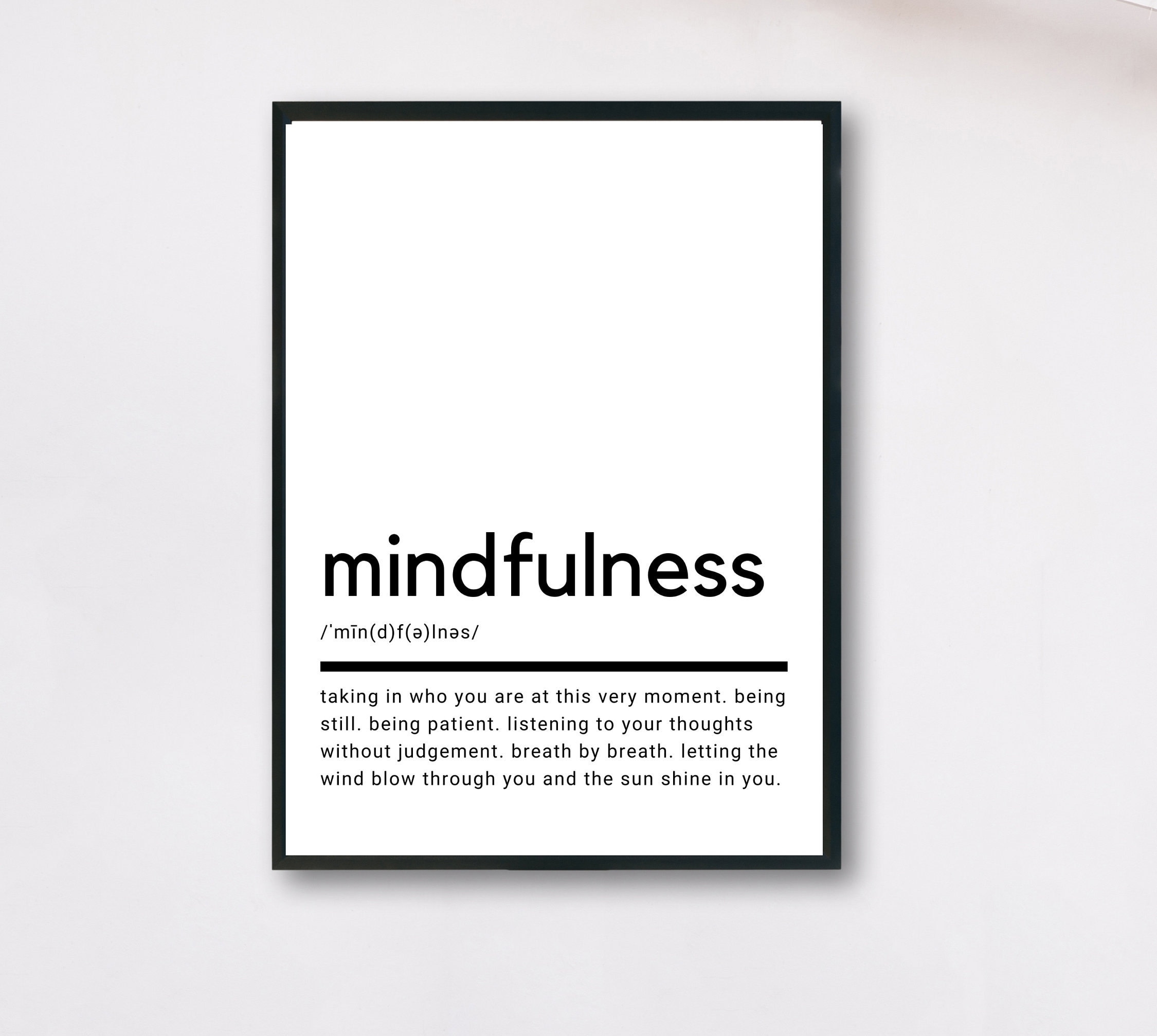 Mindfulness Definition Printable Wall Art Mindfulness | Etsy