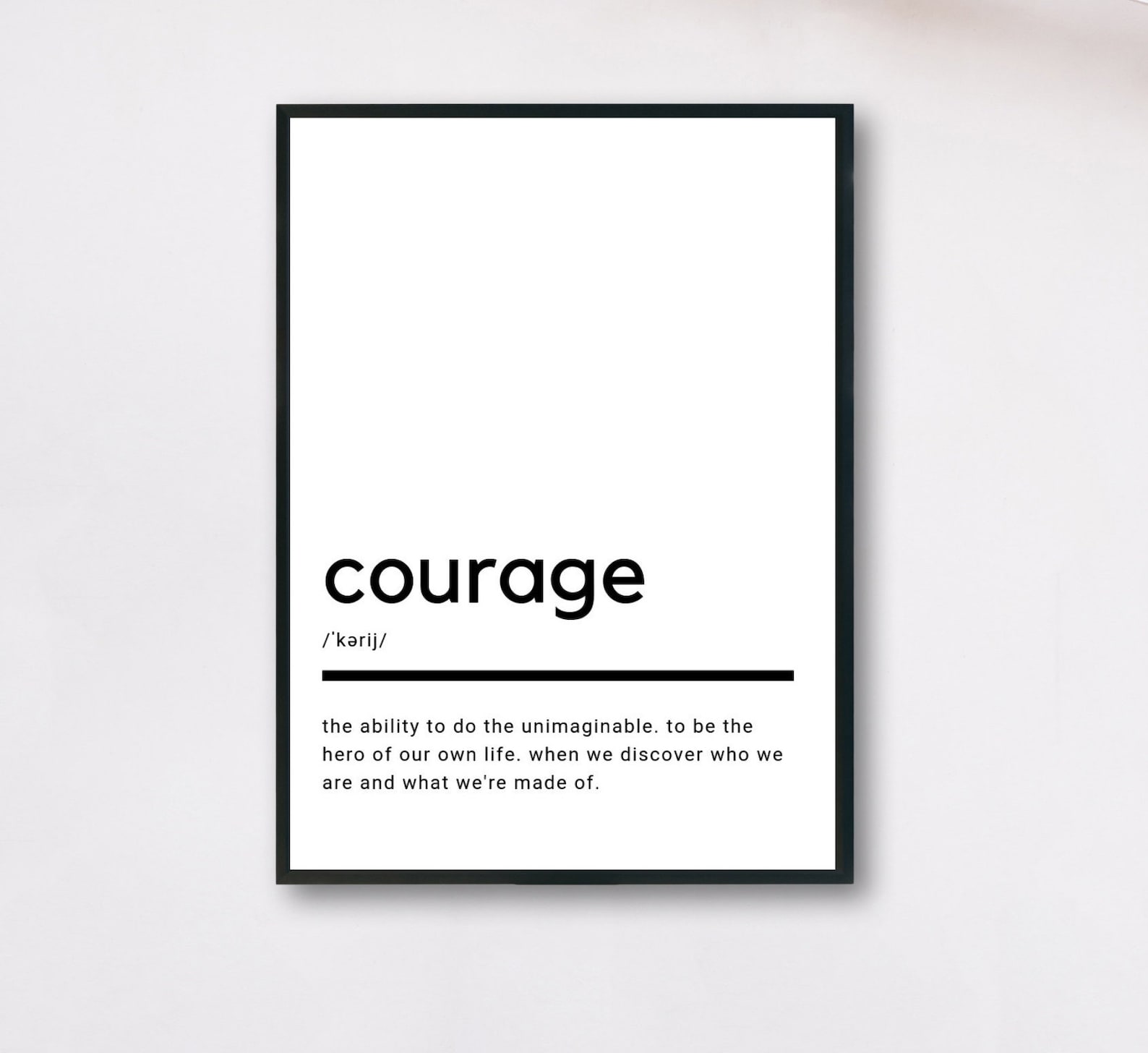 Courage Definition Printable Wall Art Courage Poster - Etsy