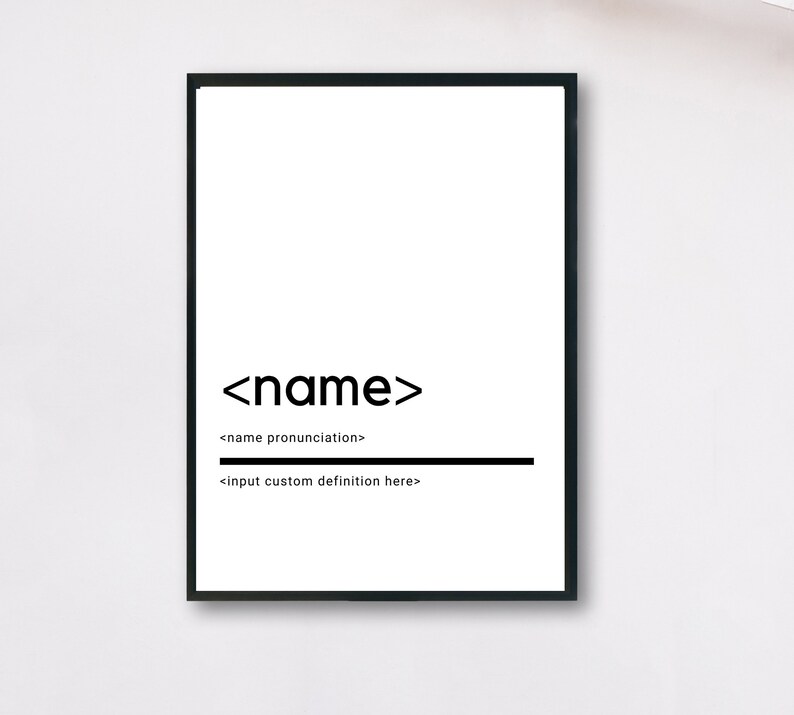 Customized Name & Definition Printable Wall Art Poster - Etsy