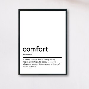 Comfort Definition, Printable Wall Art, Comfort Poster, Comfort Quote ...