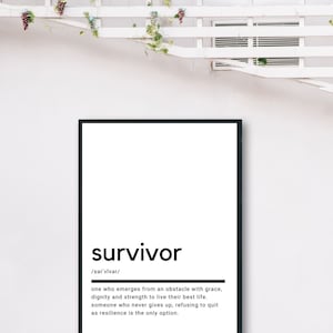 Survivor Definition, Printable Wall Art, Survivor Poster, Survivor ...