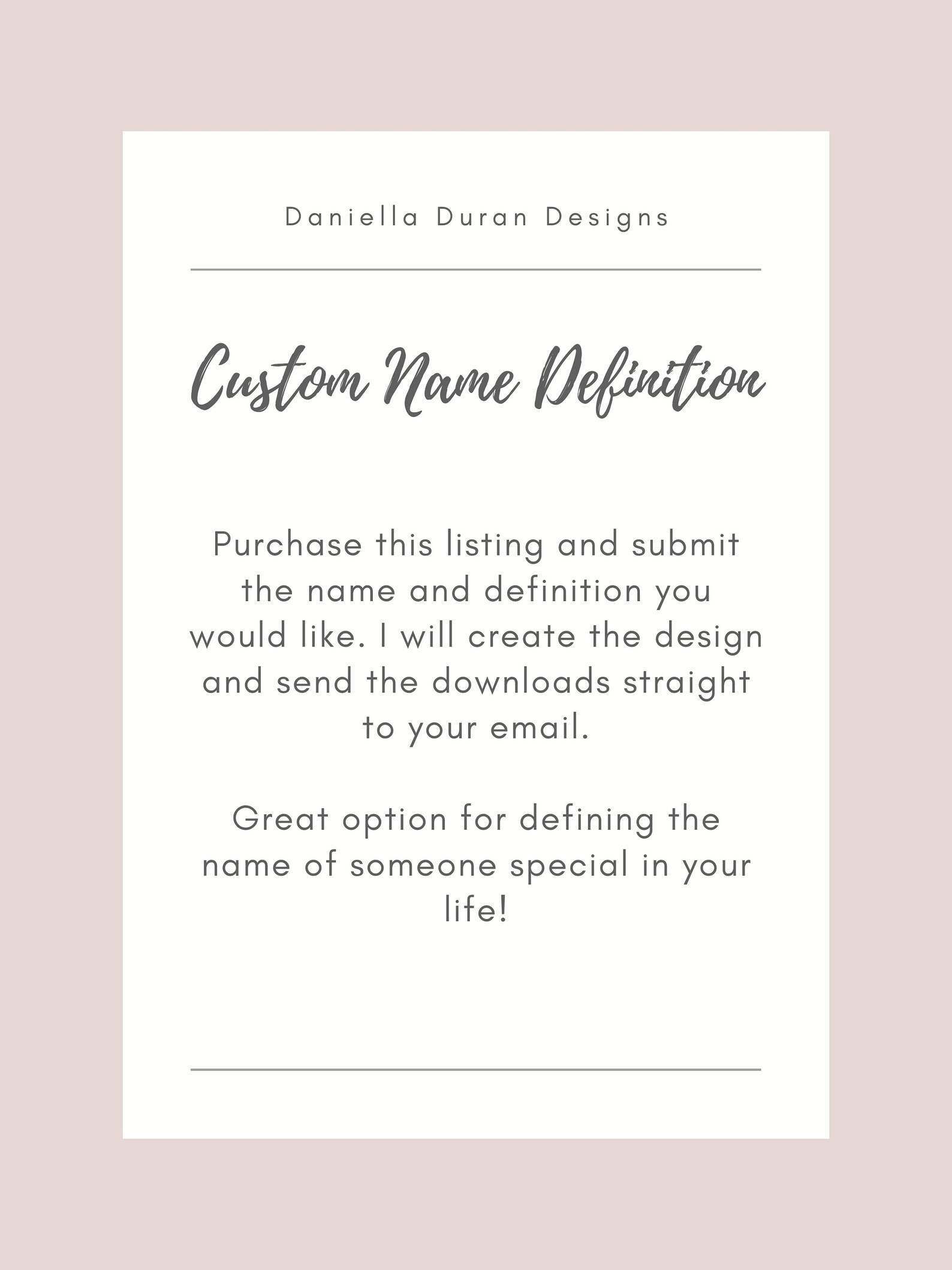 Customized Name & Definition Printable Wall Art Poster - Etsy