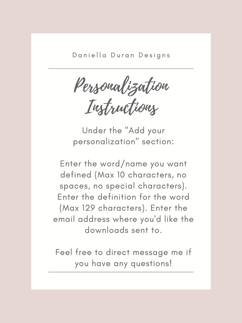 Customized Word & Definition, Printable Wall Art, Poster, Quote ...