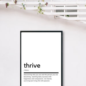 Thrive Definition, Printable Wall Art, Thrive Poster, Thrive Quote ...