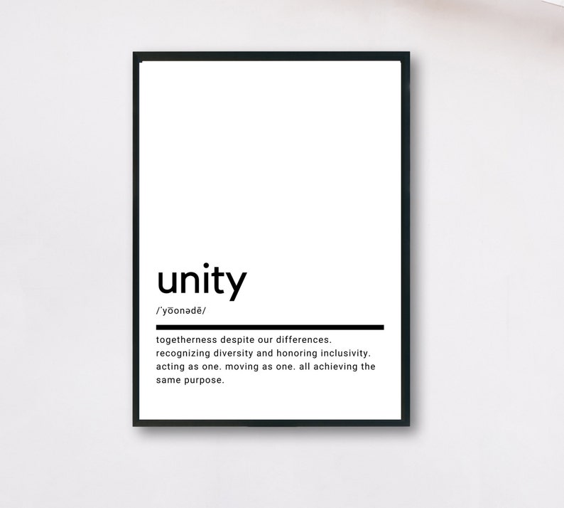Unity Definition Printable Wall Art Unity Poster Unity - Etsy