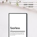 Fearless Definition, Printable Wall Art, Fearless Print, Fearless ...