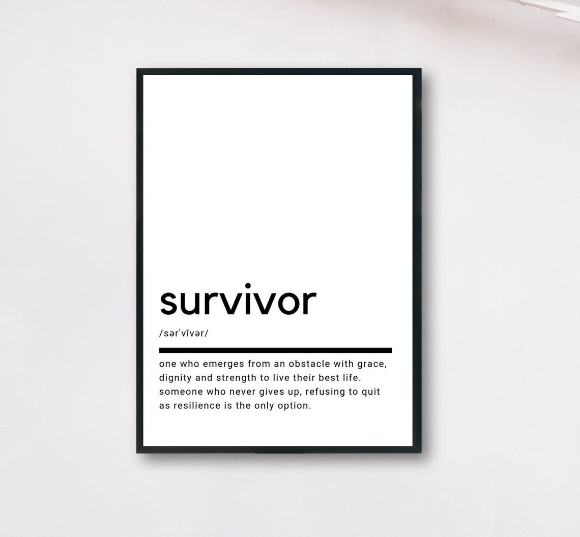Survivor Definition, Printable Wall Art, Survivor Poster, Survivor ...