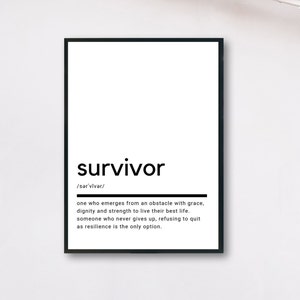 Survivor Definition, Printable Wall Art, Survivor Poster, Survivor ...