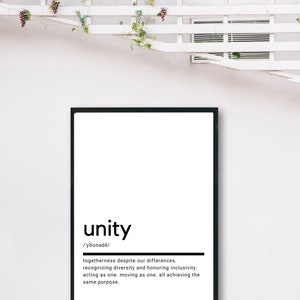 Unity Definition, Printable Wall Art, Unity Poster, Unity Quote, Unity ...