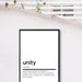Unity Definition, Printable Wall Art, Unity Poster, Unity Quote, Unity ...