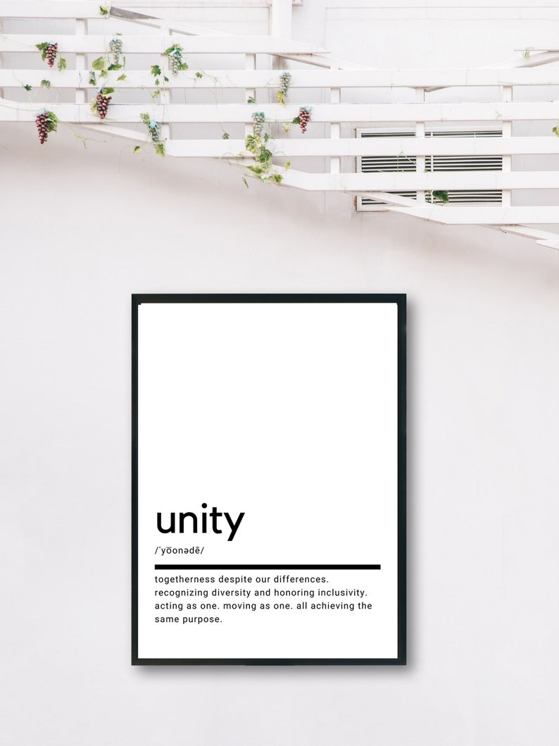 Unity Definition Printable Wall Art Unity Poster Unity - Etsy