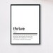 Thrive Definition, Printable Wall Art, Thrive Poster, Thrive Quote ...