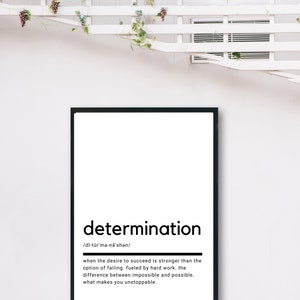 Determination Definition, Printable Wall Art, Determination Poster ...