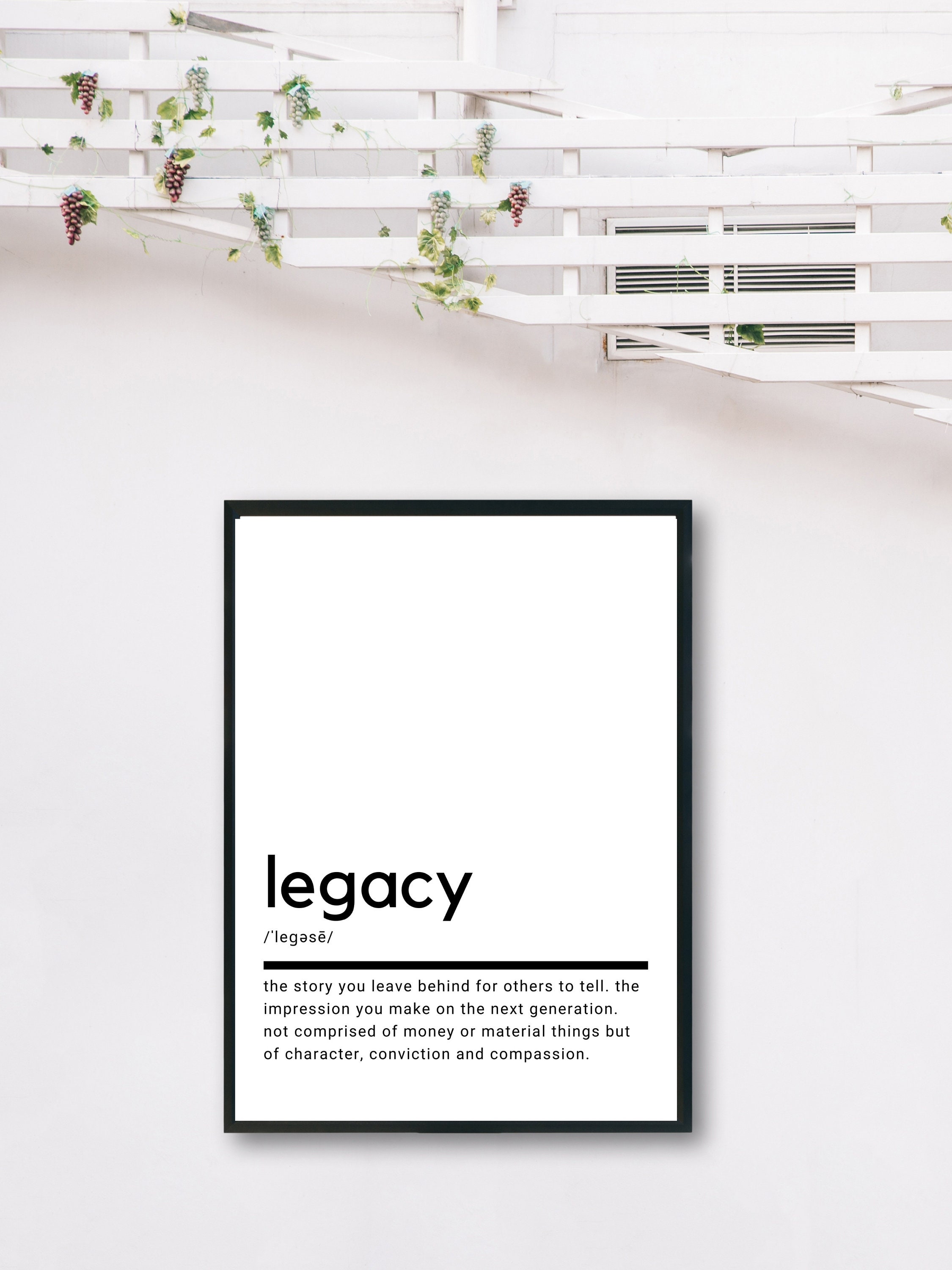 Legacy Definition, Printable Wall Art, Legacy Poster, Legacy Quote ...