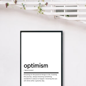 Optimism Definition, Printable Wall Art, Optimism Poster, Optimism ...