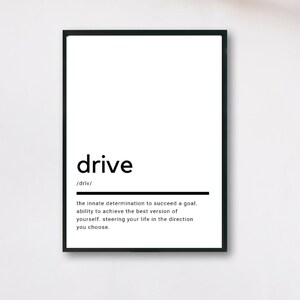 Drive Definition, Printable Wall Art, Drive Print, Drive Poster, Drive ...