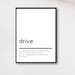 Drive Definition Printable Wall Art Drive Print Drive - Etsy