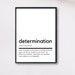 Determination Definition, Printable Wall Art, Determination Poster ...
