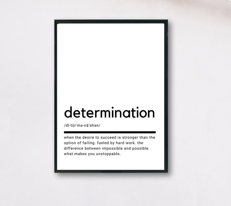 Determination Definition Printable Wall Art Determination - Etsy