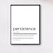 Persistence Definition Printable Wall Art Persistence Print | Etsy