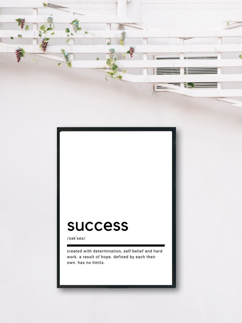 Success Definition, Printable Wall Art, Success Poster, Success Quote ...