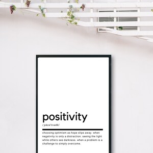 Positivity Definition, Printable Wall Art, Positivity Poster ...
